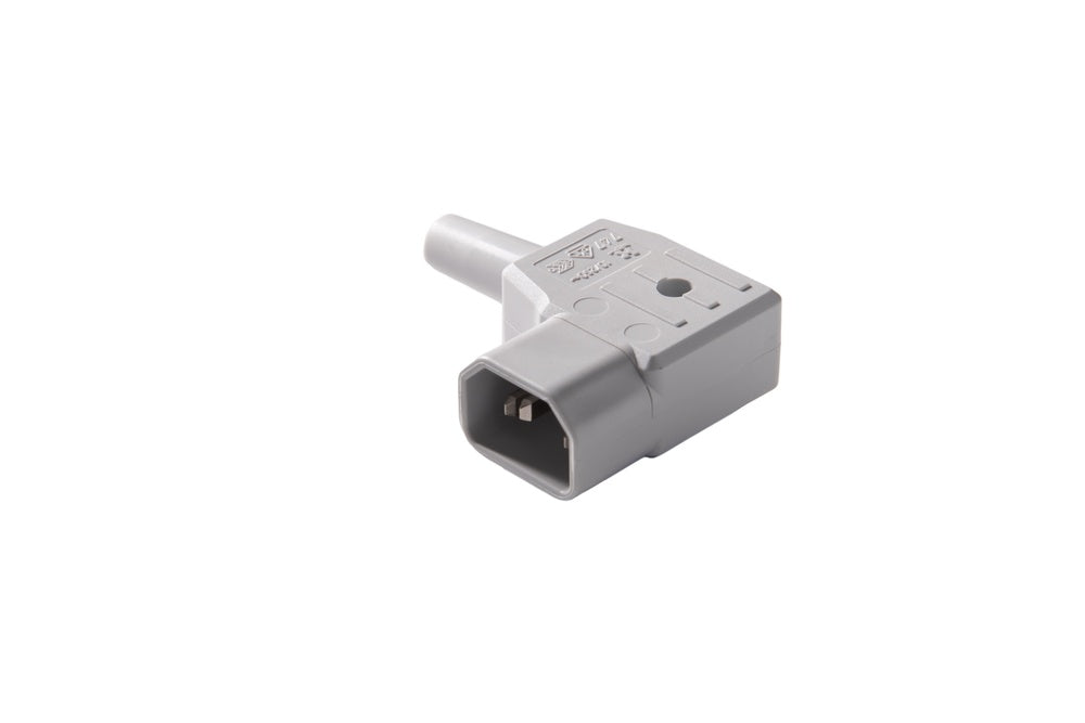 Martin Kaiser Angled Appliance Plug C14E Grounded Gray With Grommet ...