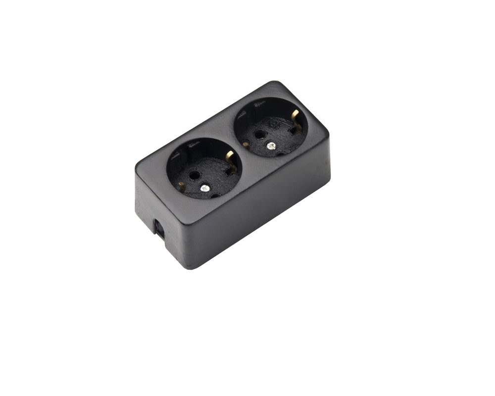 Martin Kaiser MK 2-Way Black Socket With Earthing Contact (European So ...
