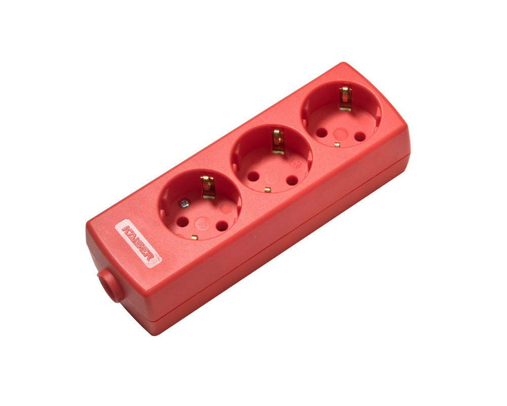 Martin Kaiser 3-Way Red Socket Combination With Earthing Contact (Euro ...