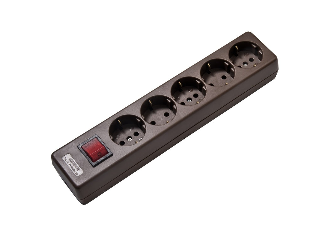 Martin Kaiser 5-Way Socket 90 Degree With Earthing Contact Switch Brown ...