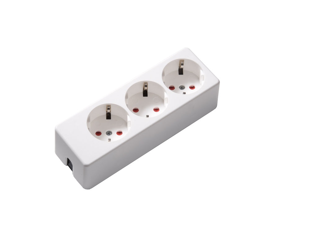 Martin Kaiser 3-Way Socket With Shutter Arctic White (European Socket ...