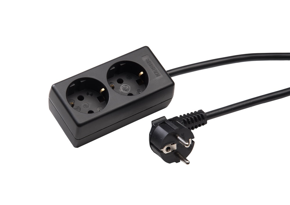 Martin Kaiser 2-Way Socket Earthing Contact Cable 5m Black (European ...