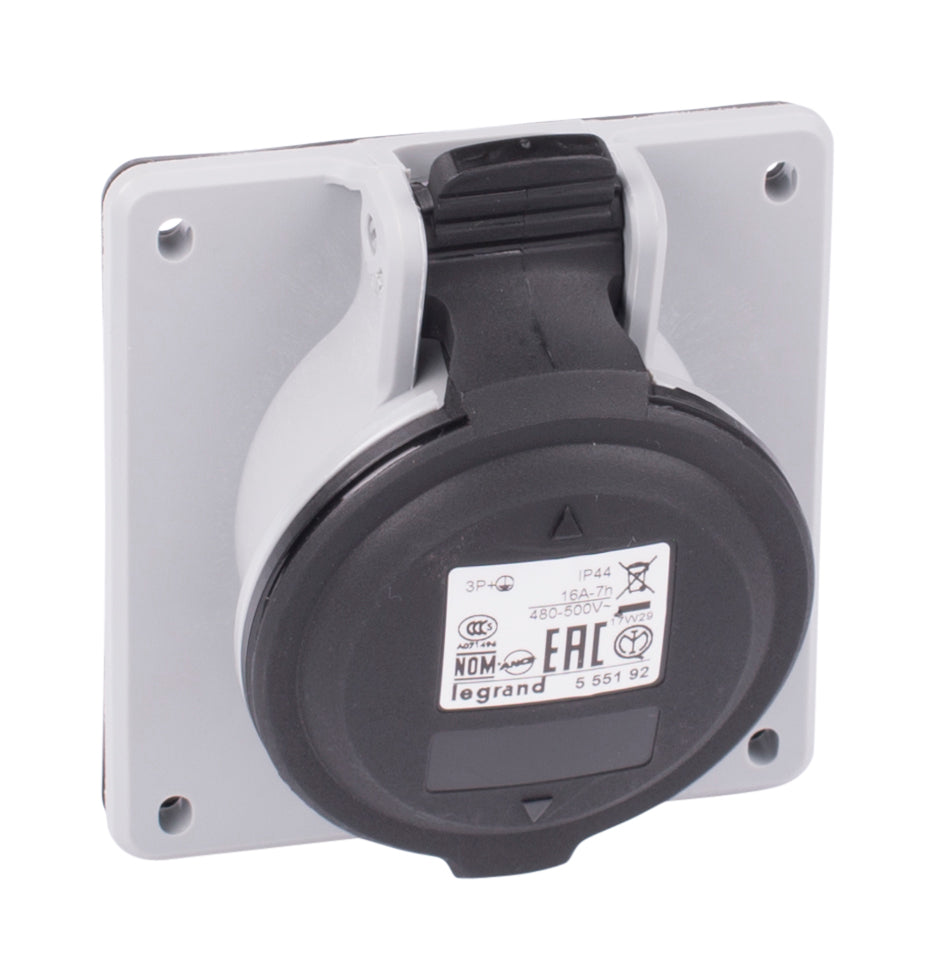 Legrand Inbuilt Socket 500V 16A 4P IP44 P17 - 555192 | Tameson.com