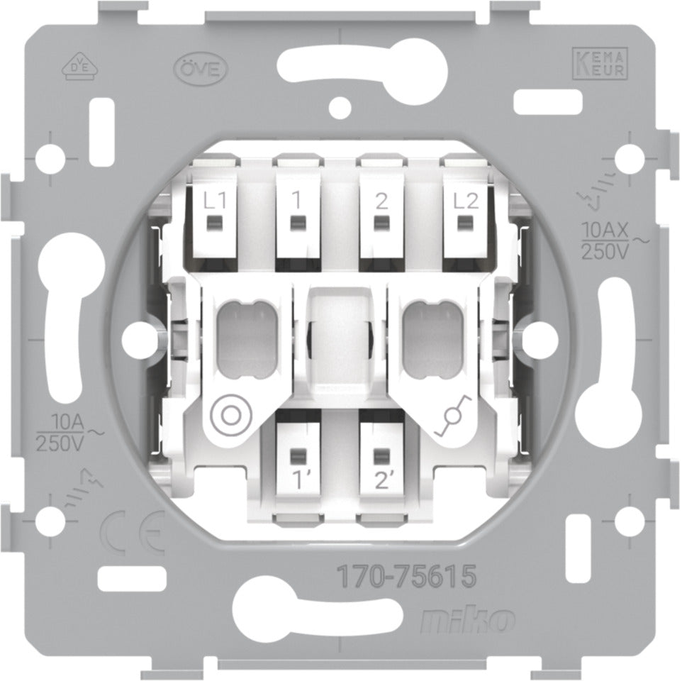 Niko Double Switch Base Two Way Plus Push Button 10A - 170-75615 ...