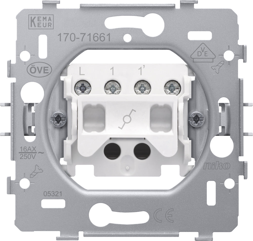 Niko Two Way Switch Base 16A 250V With Screw Terminals - 170-71661 ...