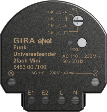 Gira eNet 2-Channel Mini Universal Wireless Transmitter - 545300 ...