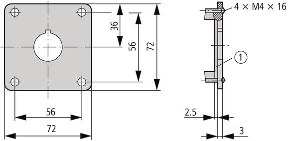 Eaton M22-E1 Single Mounting Plate For Push Buttons - 216541 | Tameson.com