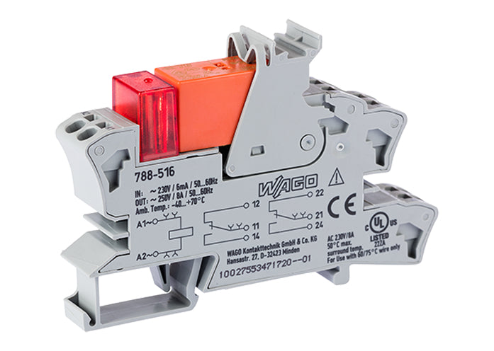 WAGO 230V AC Dual Changeover Relay Module - 788-516 | Tameson.com