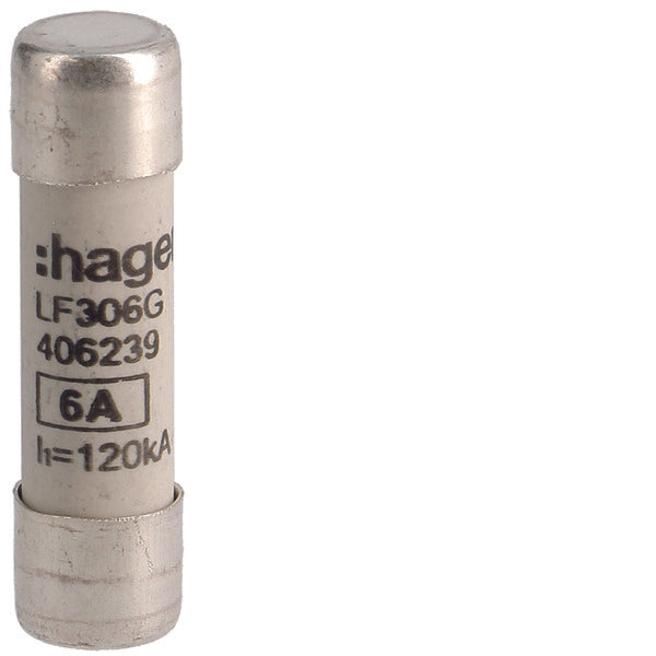 Hager Industrial Cylindrical Fuse 6A 500V 10x38mm gG - LF306G [10 ...
