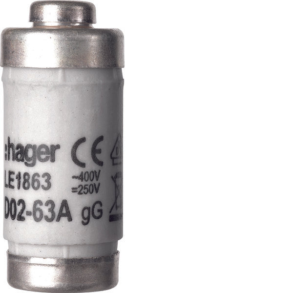 Hager D02 Fuse Link 63A 400V With Indicator - LE1863 [2 Pieces ...