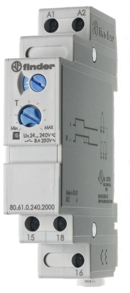 Finder 80 Series Power Off Delay Timer Relay 8A 24-240V - 80.61.0.240 ...