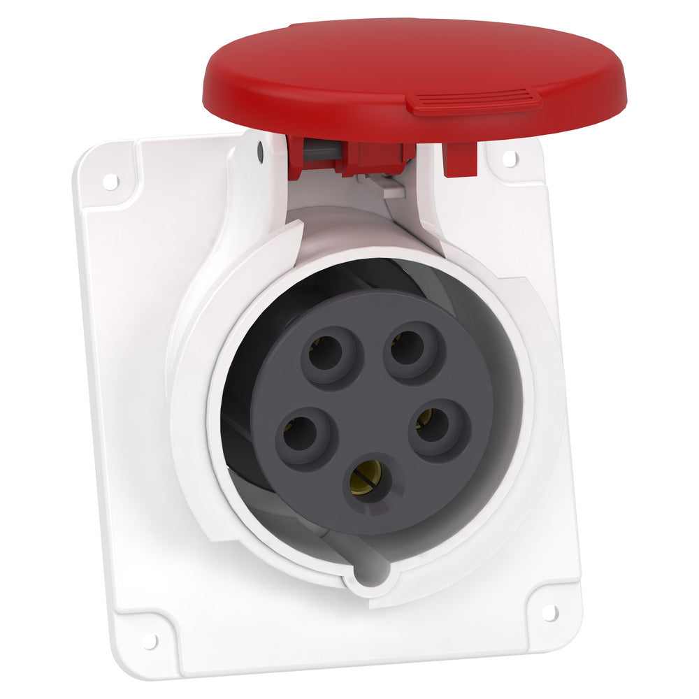 Schneider PratiKa 16A 5P Angled Panel Socket 400V IP44 - PKF16F435 ...