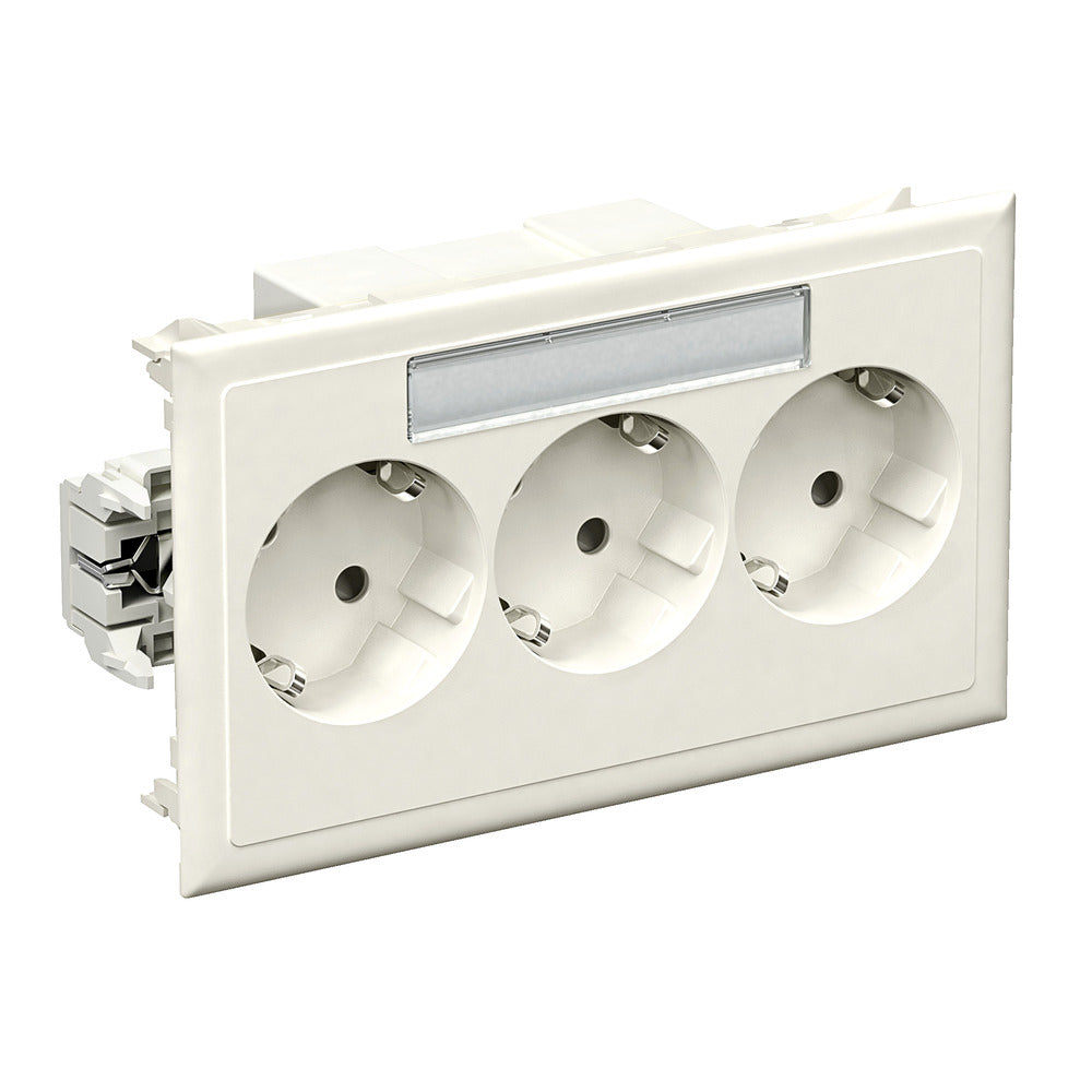 Schneider Triple Wall Socket With Label Window (European Socket) - 594 ...