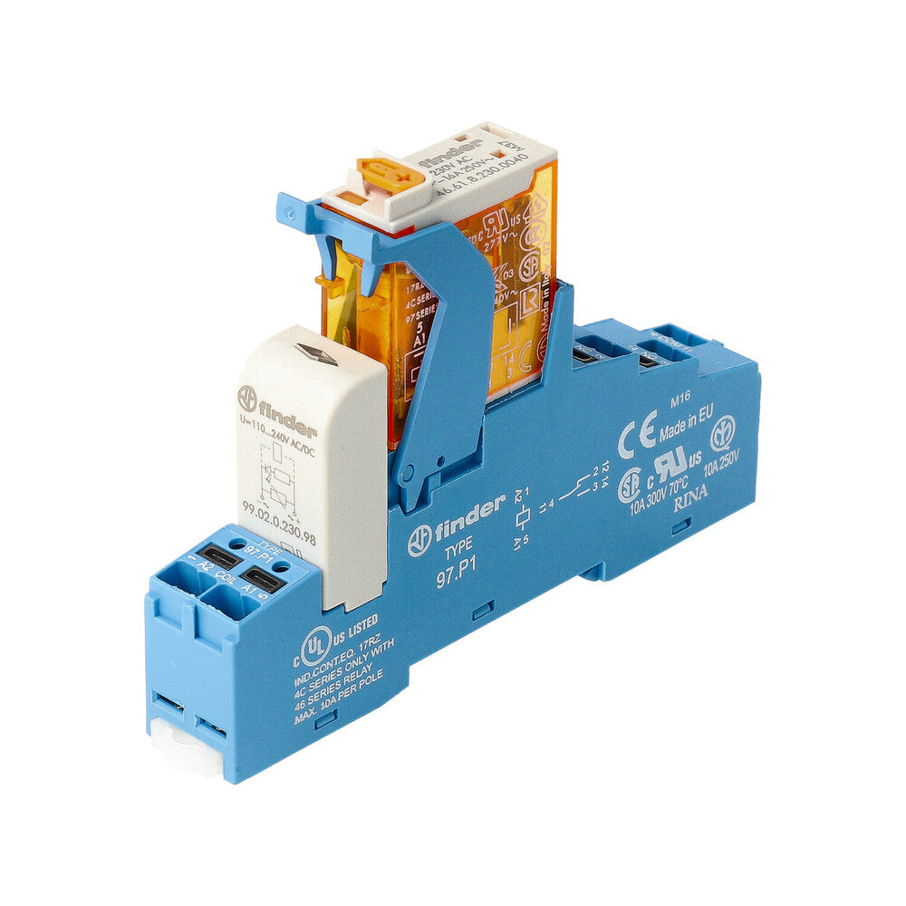 Finder 16A Interface Relay With Push-In Terminal - 4C.P1.8.230.0060 ...