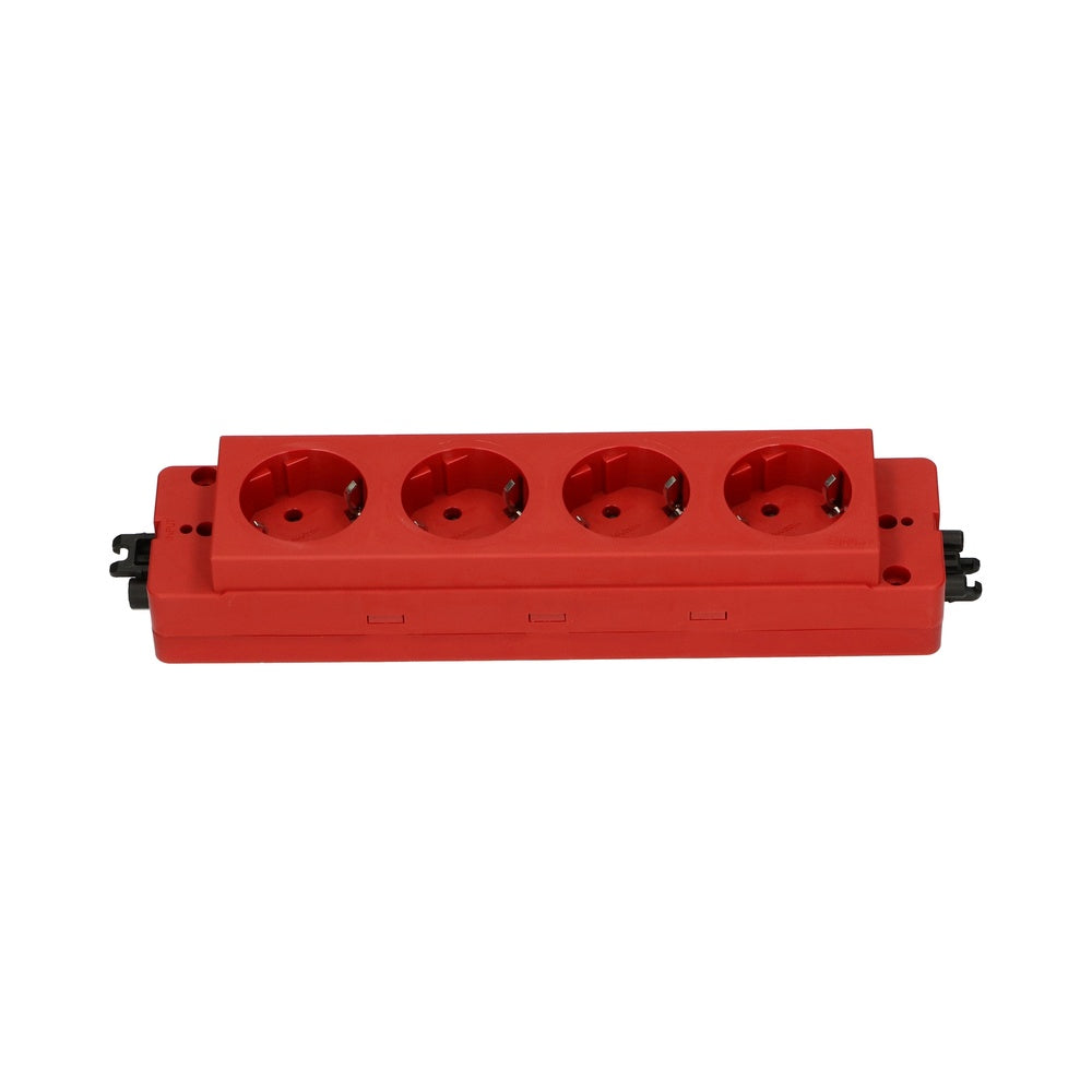 4-Socket Power Block 230V With GST Connection Red (European Socket ...