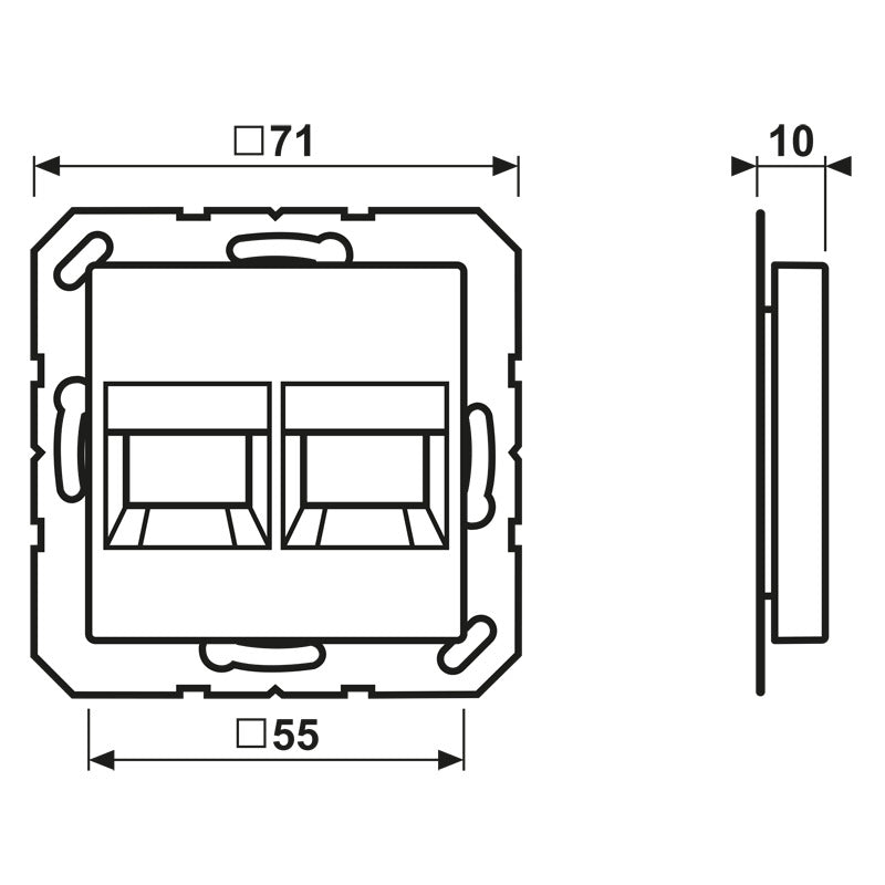 Jung AS500 White Dual Panduit Modular Jack Cover - A1569-2PAND ...