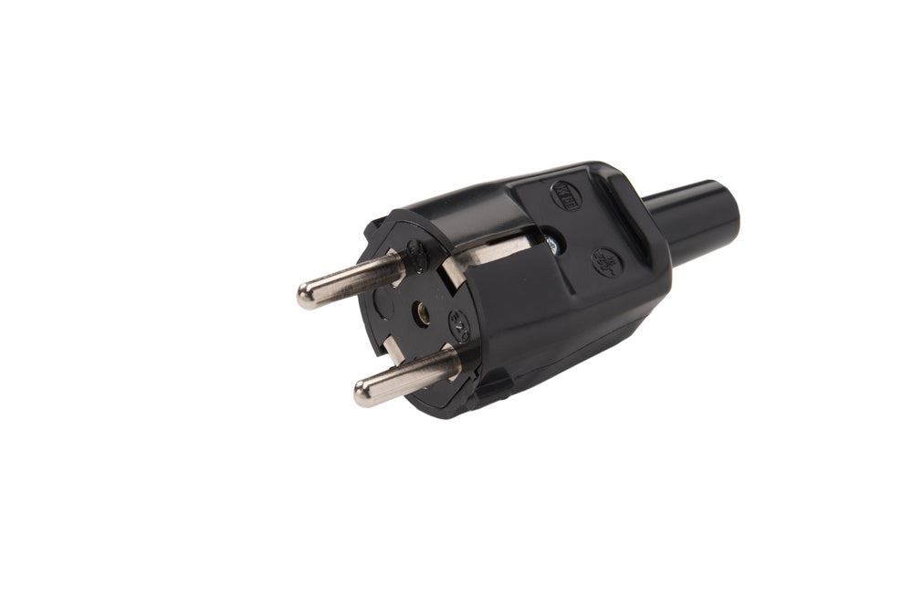 PVC Type F Power Plug With Strain Relief 250V 16A Black - 520/SW [5 Pi ...