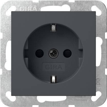 Gira System 55 Safety Plus Socket Outlet Anthracite - 445328 | Tameson.com