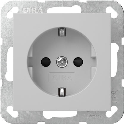 Gira System 55 Safety Plus Socket Outlet Grey Matt - 4755015 | Tameson.com