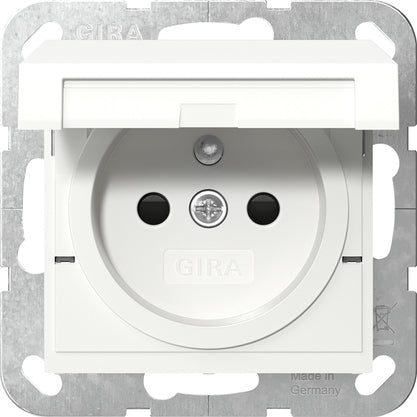Gira System 55 Safety Plus Socket With Hinged Cover - 448803 | Tameson.com