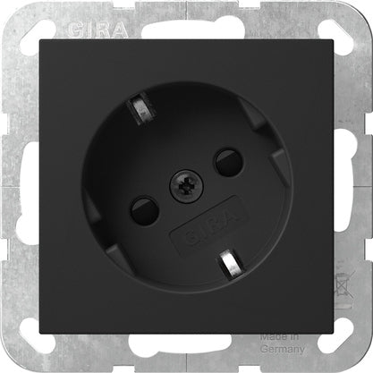 Gira System 55 30-Degree Angled Safety Socket Black Matt - 4418005 ...