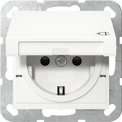 Gira System 55 IP44 Shutter Socket With Hinged Cover - 441427 | Tameson.com