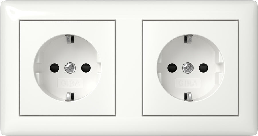 Gira Standard 55 Dual Socket Outlet 16A 250V Safety Plus - 478603 ...