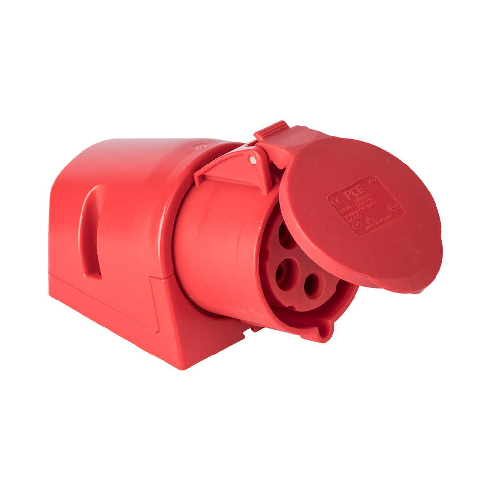 Industrial CEE Socket 32A 5P 400V IP44 Red Surface Mount - 125-6RV ...