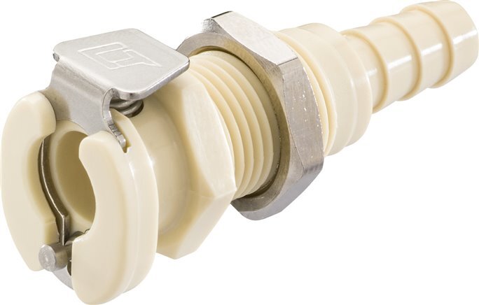 PP DN 3.2 Linktech Coupling Socket 6.4 mm Hose Pillar Bulkhead Beige 2 ...