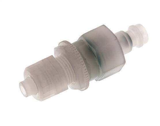 PVDF DN 5 Coupling Plug 6x8 mm Union Nut Bulkhead Double Shut-Off ...