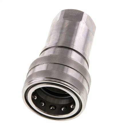 Stainless Steel DN 25 Hydraulic Coupling Socket G 1 inch Female Threads ISO 7241-1 B D 37.8mm ...