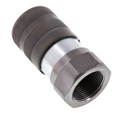 Steel DN 25 Flat Face Hydraulic Socket G 1 1/4 inch Female Threads ISO ...