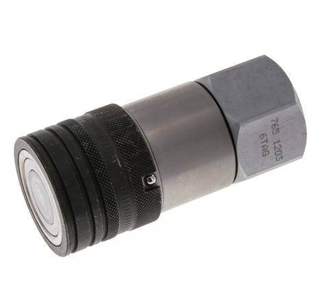 Steel DN 19 Flat Face Hydraulic Socket G 1 inch Female Threads ISO 160 ...