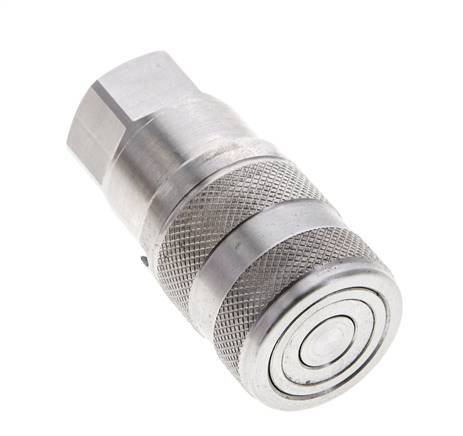 Stainless Steel DN 6 Flat Face Hydraulic Socket G 1/4 inch Female Threads ISO 16028 D 16.2mm ...