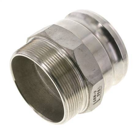 Camlock DN 90 (4'') Stainless Steel Coupling 4'' Male NPT Thread Type F ...