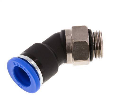 10mm x G1/4'' 45deg Elbow Push-in Fitting with Male Threads Brass/PA 66 ...