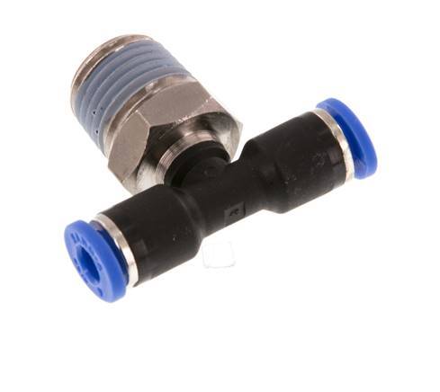 4mm x R1/4'' Inline Tee Push-in Fitting with Male Threads Brass/PA 66 ...