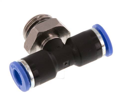 6mm x G1/4'' Inline Tee Push-in Fitting with Male Threads Brass/PA 66 ...