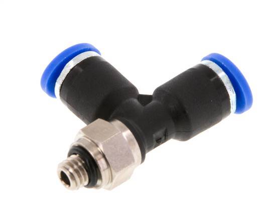 4mm x M 5 Right Angle Tee Push-in Fitting with Male Threads Brass/PA 6 ...