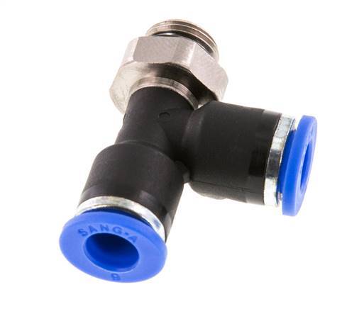 6mm x G1/8'' Right Angle Tee Push-in Fitting with Male Threads Brass/PA ...