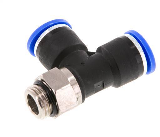 10mm x G1/4'' Right Angle Tee Push-in Fitting with Male Threads Brass ...