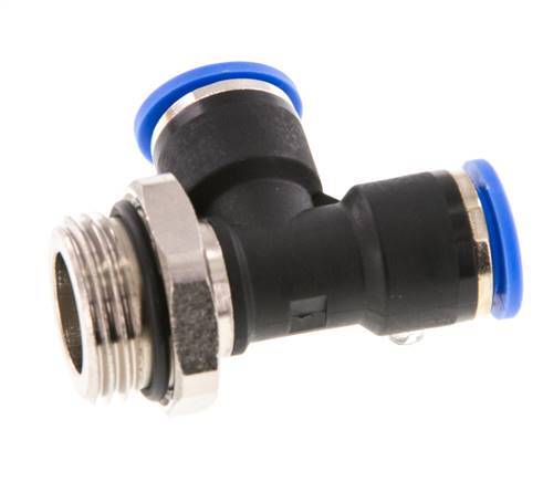 10mm x G1/2'' Right Angle Tee Push-in Fitting with Male Threads Brass ...