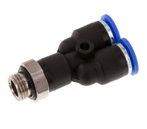 6mm x G1/8'' Y Push-in Fitting with Male Threads Brass/PA 66 NBR Rotat ...