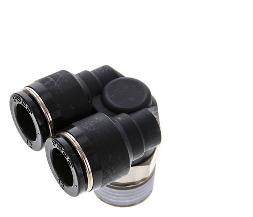 12mm x R1/2'' Y Push-in Fitting with Male Threads Brass/PBT NBR Rotata ...