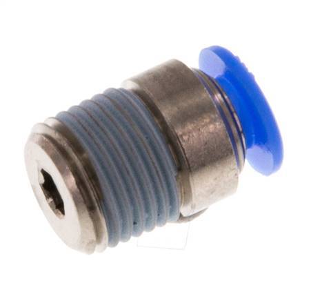 4mm x R1/8'' Push-in Fitting with Male Threads Brass/POM NBR Inner Hex | Tameson.com