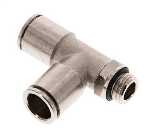 12mm x G1/4'' Right Angle Tee Push-in Fitting with Male Threads Brass ...