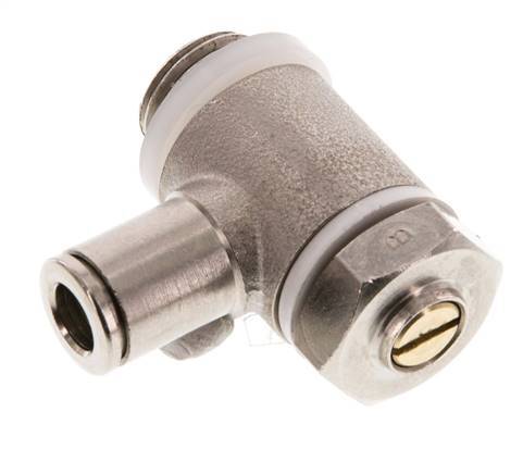 Flow Control Valve Meter-Out Elbow 6 mm - G1/4'' Brass Slotted Screw ...