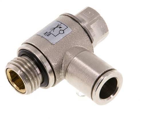Flow Control Valve Meter-Out Elbow 8 mm - G1/4'' Brass Slotted Screw ...