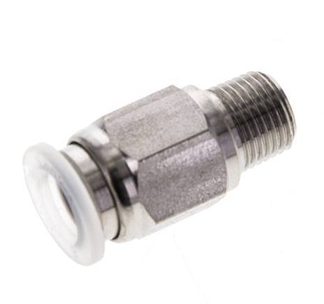 8mm x R1/8'' Push-in Fitting with Male Threads Stainless Steel/PA EPDM ...
