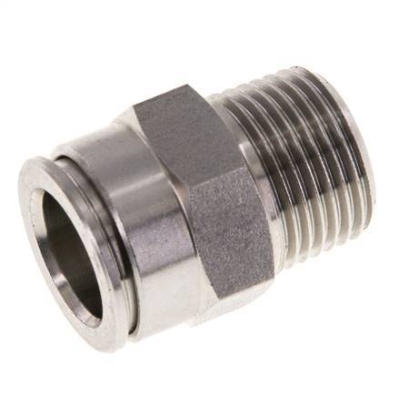 12mm x R3/8'' Push-in Fitting with Male Threads Stainless Steel FKM ...